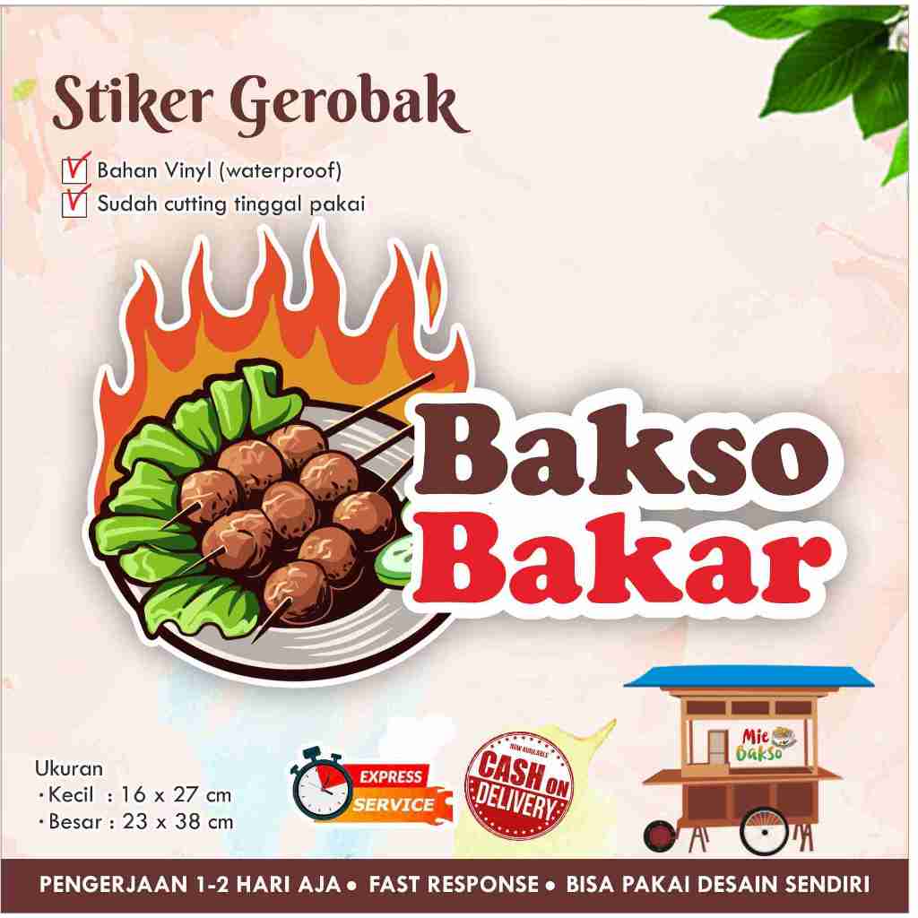 Jual STIKER KACA GEROBAK BAKSO / BASO BAKAR | Shopee Indonesia