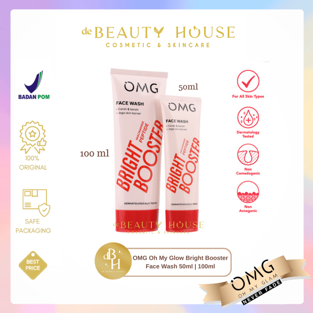 Jual OMG Oh My Glow Bright Booster Face Wash 50ml | 100ml | Shopee ...