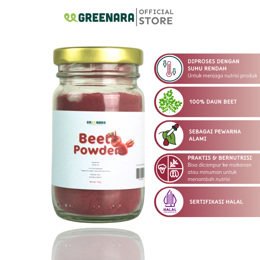 Jual Greenara - Bubuk Bit 50gr / Beet Powder | Shopee Indonesia