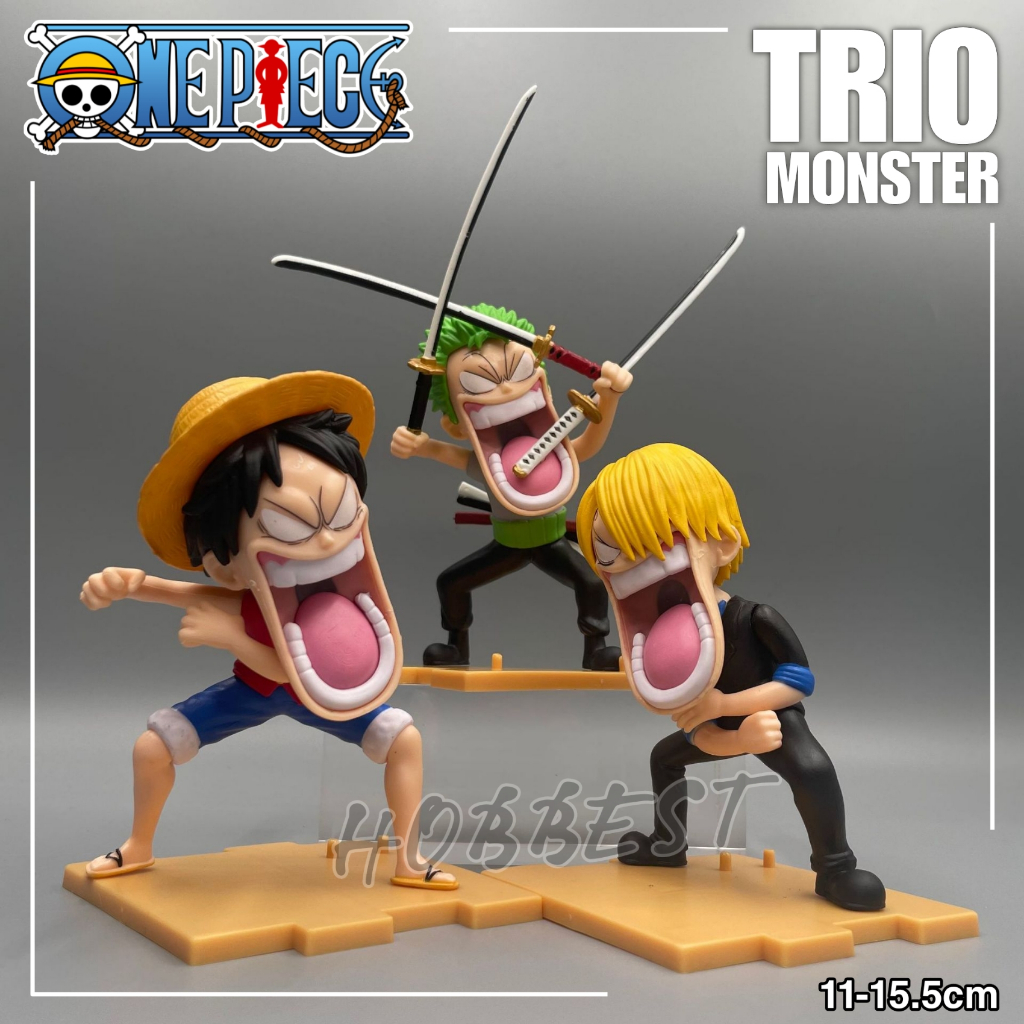 Jual Action Figure ONE PIECE TRIO MONSTER Miniatur Luffy Zoro Sanji ...