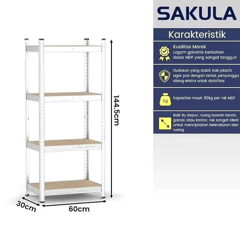 Jual Rak Besi Siku Galvanis 4 Susun 60*30*144,5 | Shopee Indonesia