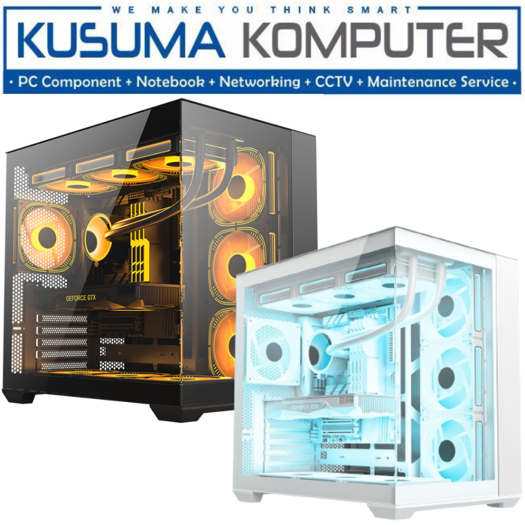 Jual VenomRX DAEMON S9 BTF Black White Tempered Glass ATX Casing Gaming ...