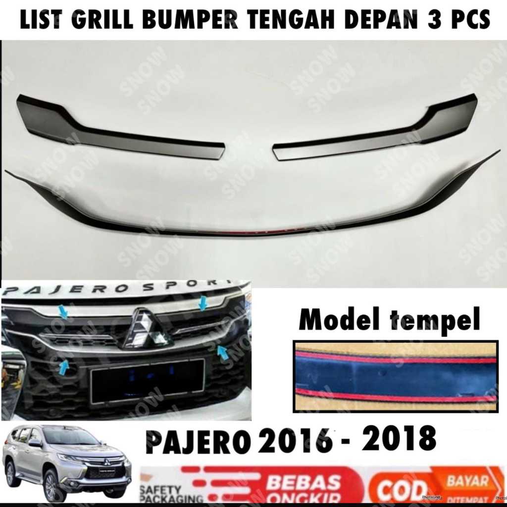 Jual Grill Bumper Depan All New Pajero 2016 2018 3pcs Hitam | Shopee ...