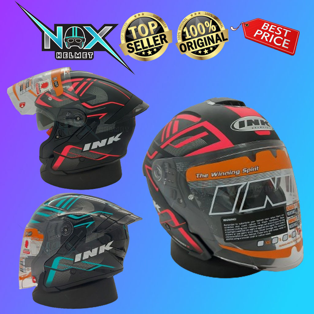 Jual Helm INK TERRA 2 Motif #1 ORIGINAL Spoiler Halfface | Shopee Indonesia