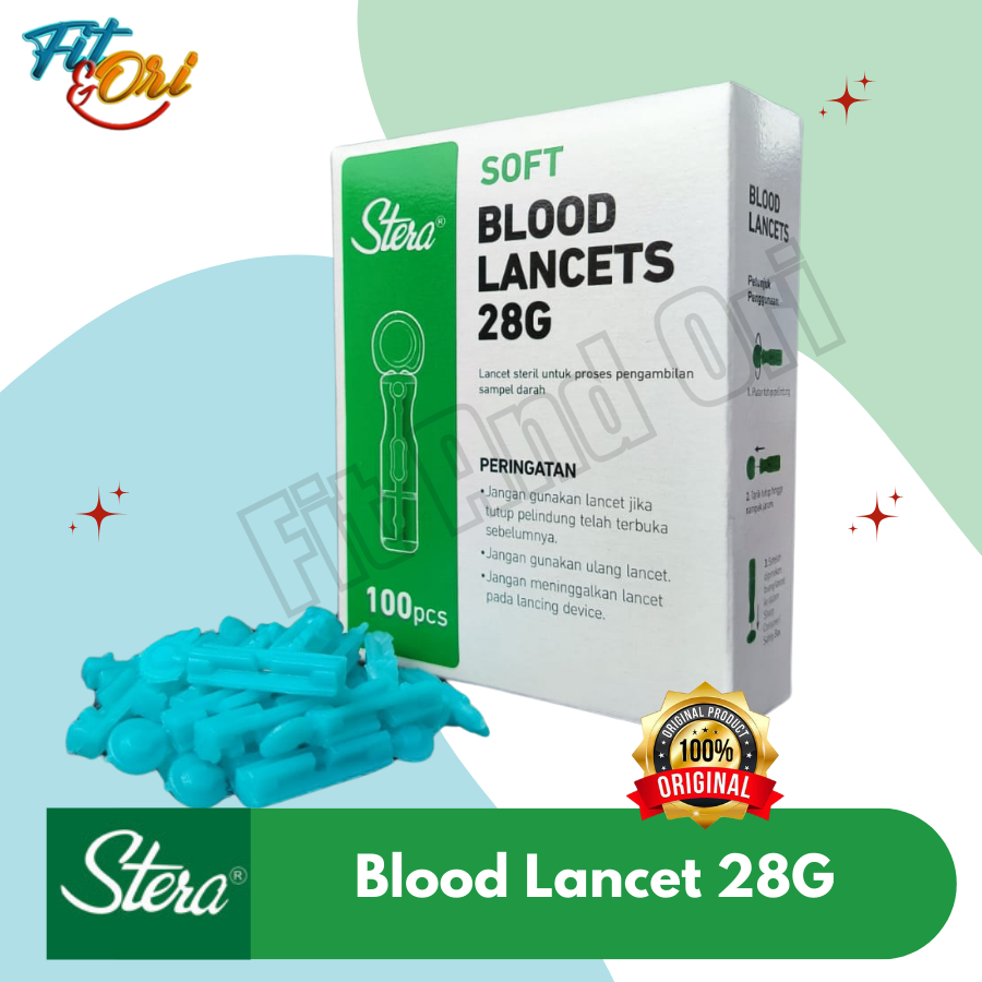 Jual STERA - Blood Lancet 28G Isi 100 Pcs / Jarum Lancet | Shopee Indonesia