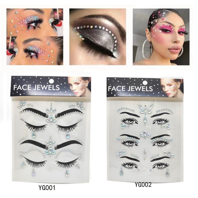 Jual MIMIAAWSHOPPE Manik-Manik Face Gem 3D Glow in the dark | Shopee ...