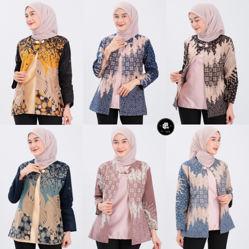 Jual Baju Batik Wanita Modern Model Bolero Lengan Panjang Motif Seroja ...