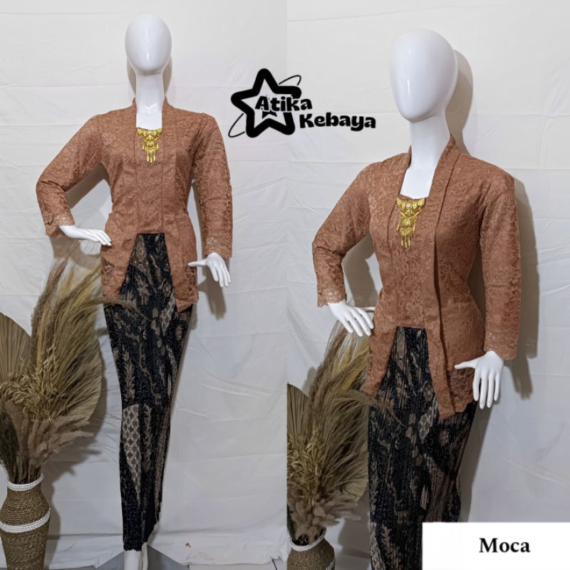 Jual Setelan Kebaya Brukat Kutu Baru Kartini Lengan Panjang Kerah Sanghai Kebaya Pesta Kondangan ...