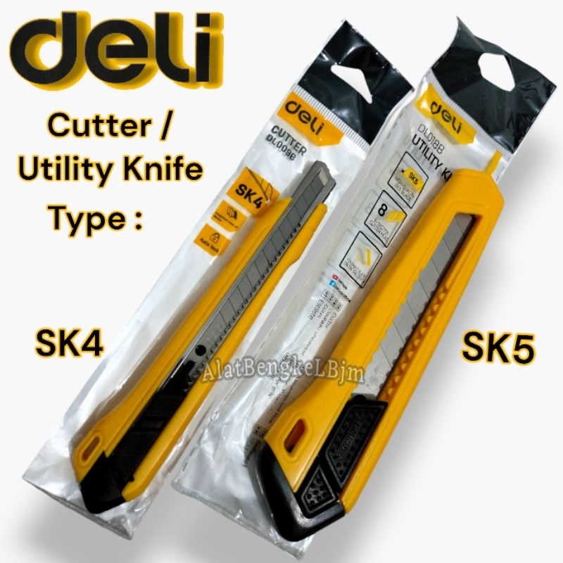 Jual PISAU CUTTER "DELI" VARIAN TYPE ||UTILITY KNIF "DELI" VARIAN SK4 & SK5 | Shopee Indonesia