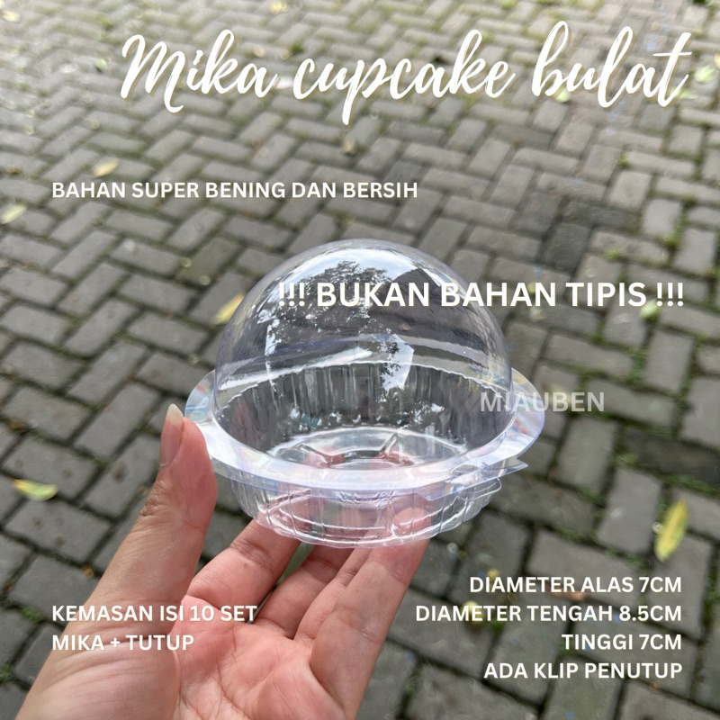 Jual Mika cupcake bulat lipat tebal isi 10pcs mika mochi klip | Shopee ...