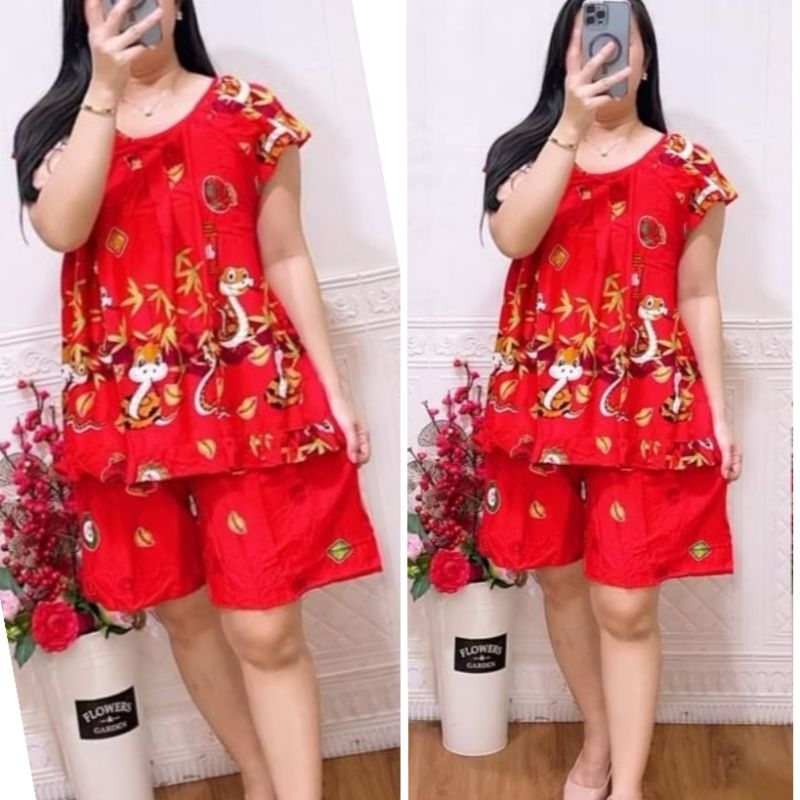 Jual Jumbo LD120 Shio Ular 2025 Baju Tidur Piyama Rayon Imlek Sincia ...