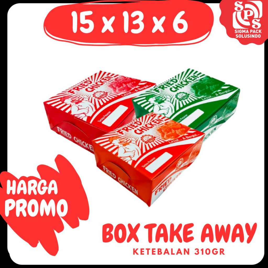Jual Kardus 15x13x6 Box Take Away KFC dus packing kotak kemasan nasi ...