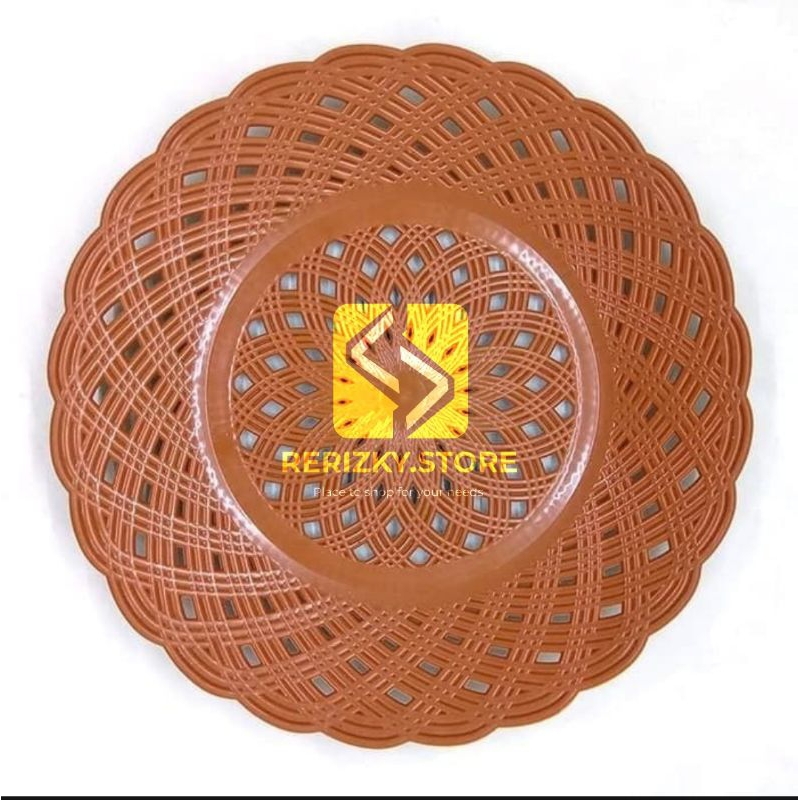 Jual PAKET 1 LUSIN(12PCS)-PIRING ROTAN PLASTIK/PIRING PLASTIK RUMAHAN/RUMAH MAKAN | Shopee Indonesia