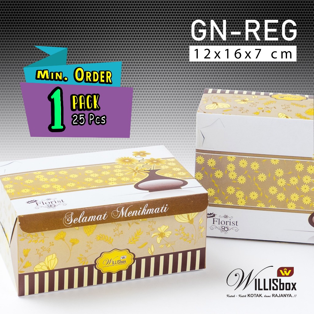 Jual Snack Box 12x16x7 GN-REG (Motif) / Kotak Kue, Kotak Snack, Snack ...