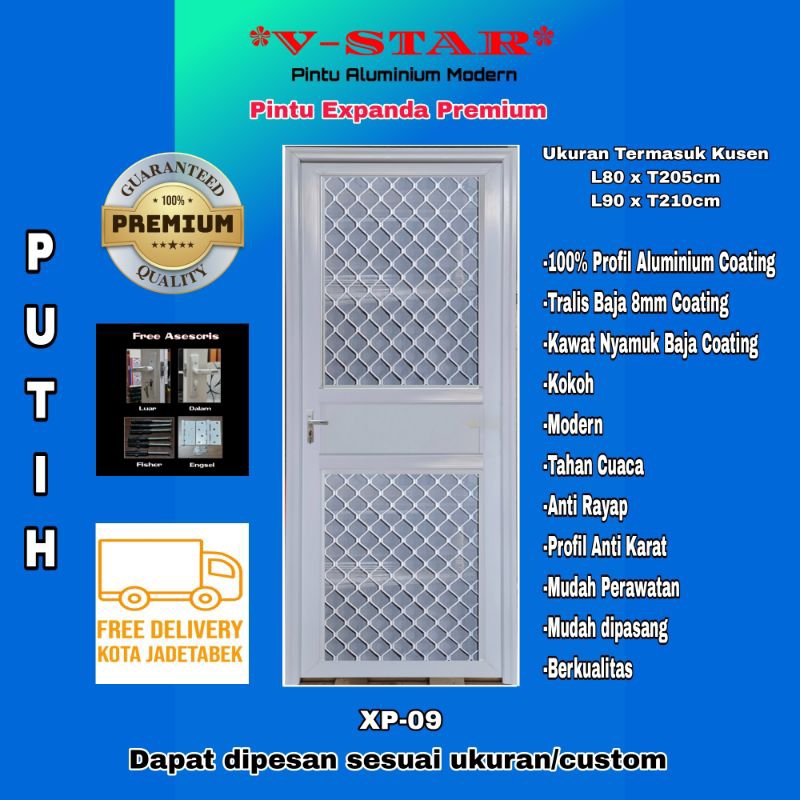 Jual Pintu Expanda Tralis Anti Nyamuk Aluminium Premium XP09 | Shopee ...