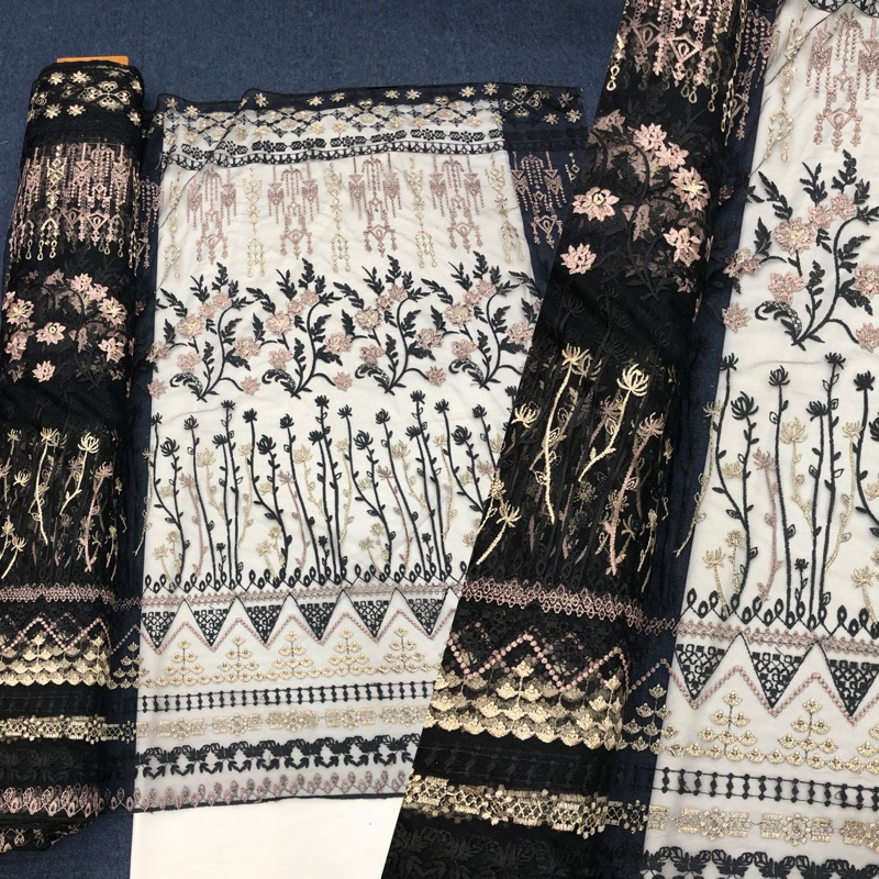 Jual Tile bordir sapto elisaab/tille tulle bordir bunga sapto meja ...