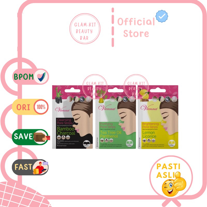 Jual VIENNA pore strip pengangkat komedo 3 strip | Shopee Indonesia