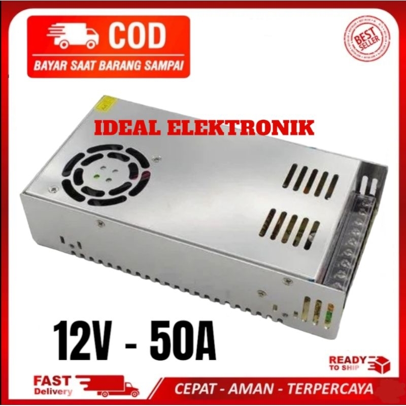 Jual Switching Power Supply PSU 12V 50A 12 Volt 50 Ampere kipas ...