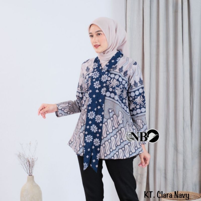 Jual Batik Wanita Modern Kerja Lengan Panjang Ld 112 Motif Clara New ...