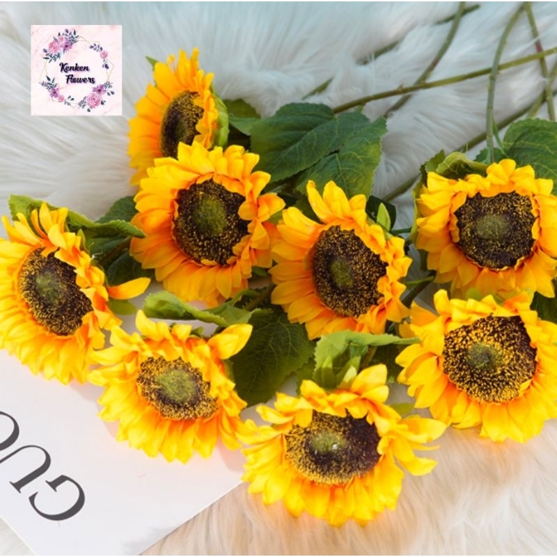 Jual Bunga Matahari Tangkai Artificial Dekorasi Import | Shopee Indonesia