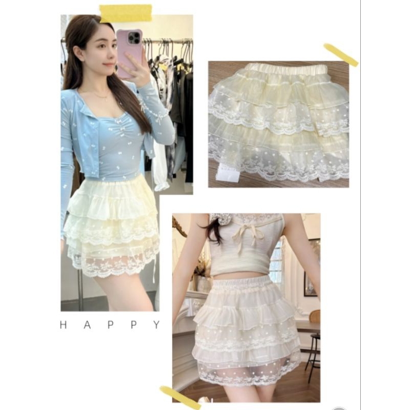 Jual 1319 LLS LAYERED LACE MINI SKIRT/ ROK.MINI RENDA MODEL BERSUSUN ...