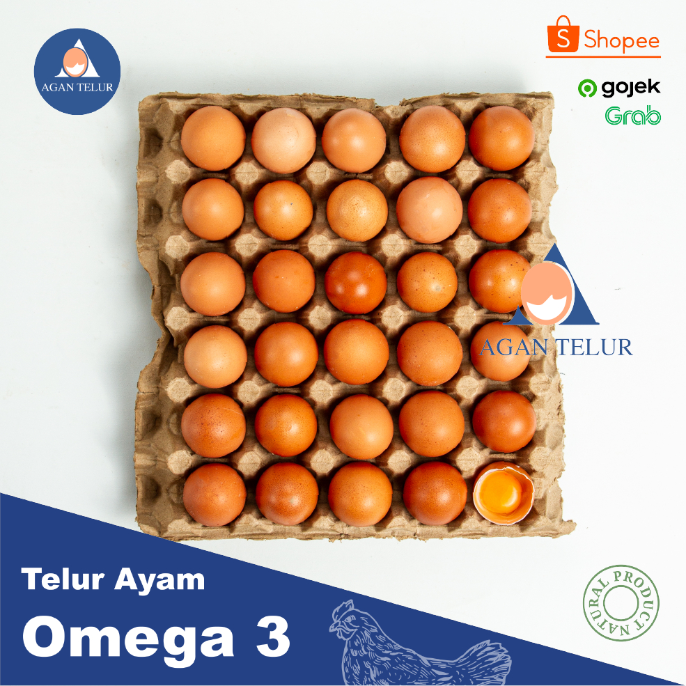 Jual Telur Ayam Negeri OMEGA 3 - 30 pcs / Tray GRADE A Fresh Bersih ...