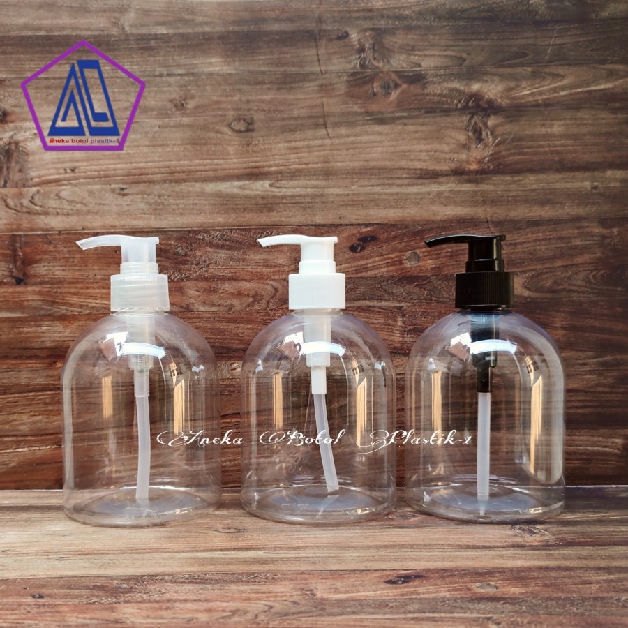 Jual Botol Pump 500ml Oval Bening / Botol Kemasan Sabun Cair 500ml Bulat Wadah Isi Ulang ...