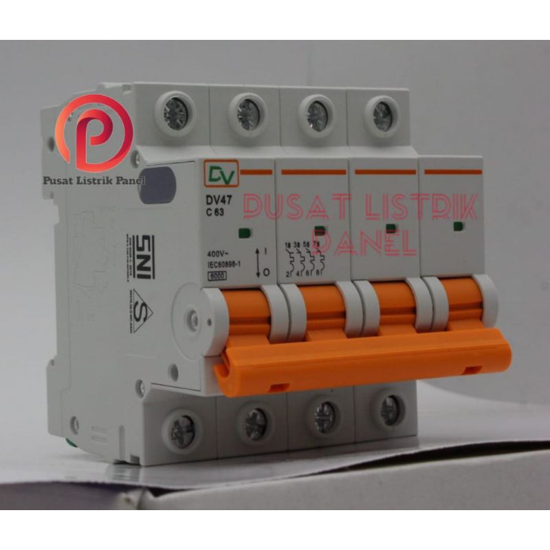 Jual mcb 6/10/16/20/25/32/40/50/63A 4phase 6ka SNI DV original mcb ...