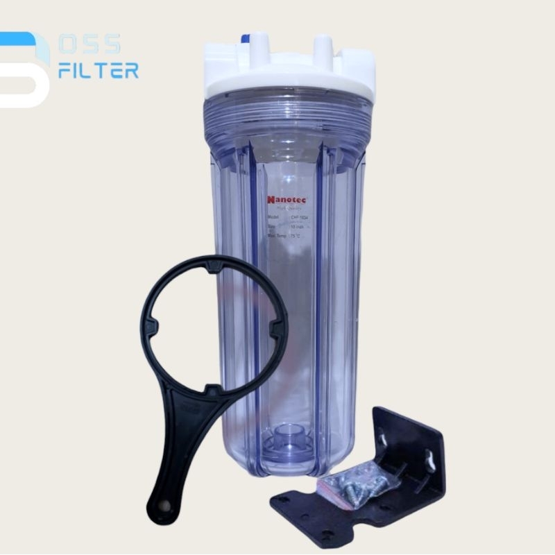 Jual HOUSING FILTER AIR NANOTEC / NANOTECH 10 INCH CLEAR BLUE 3/4 1/2 1 ...