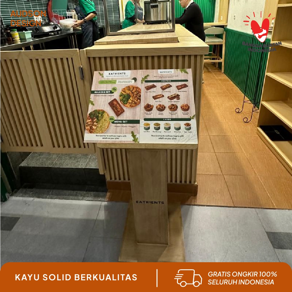 Jual Stand Buku Menu Cafe restoran tempat buku menu kayu solid - Trient ...