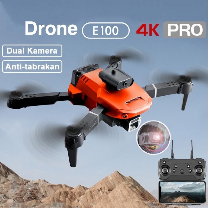 Jual Drone E100 Pro Double Camera FPV with Obstacle Avoidance | Shopee Indonesia