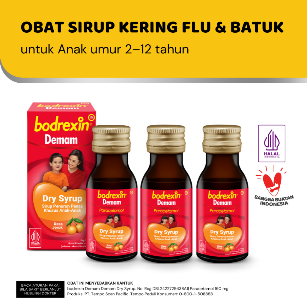 Jual bodrexin Demam Dry Syrup [3 botol 24gr/60 mL] 02.2026 | Shopee ...