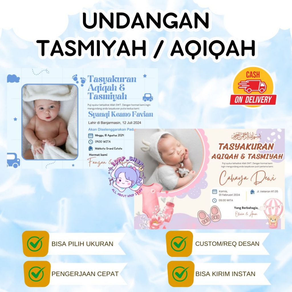 Jual [Minimal order 36 dan kelipatan] Undangan Custom Request Unik ...