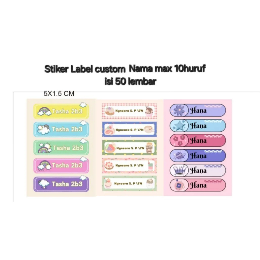 Jual label stiker waterproof untuk pensil / bolpoint / crayon / buku ...