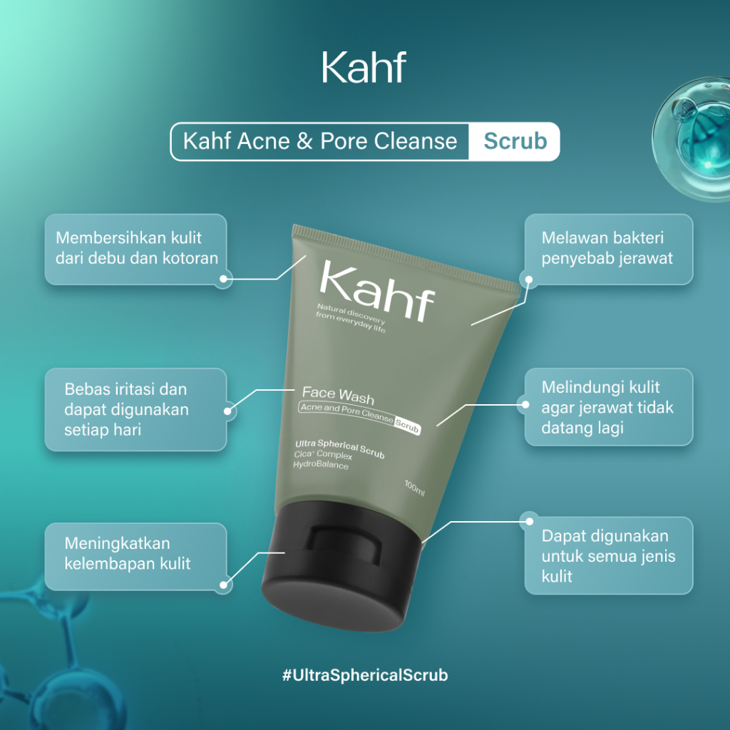 Jual KAHF Acne and Pore Cleanse Face Wash 100ml ACNE SCRUB | Shopee ...