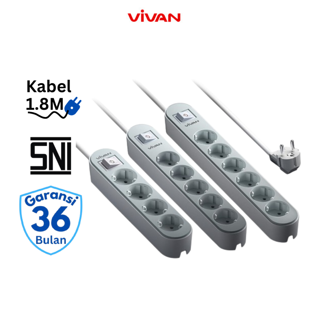 Jual VIVAN VPS PRO Series Stop Kontak Saklar Socket 4 - 6 Slot Tahan ...