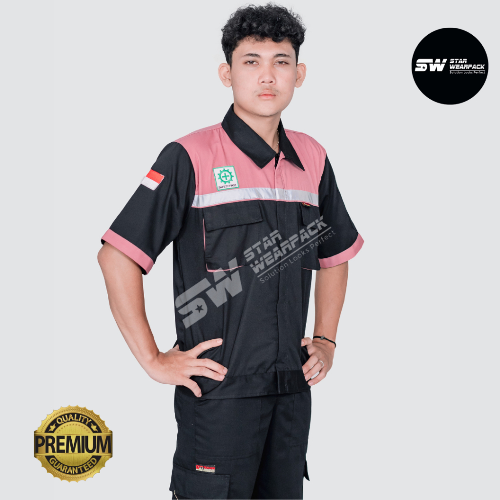 Jual Star Wearpack - Seragam Kerja Proyek Lengan Pendek Hitam Kombinasi ...