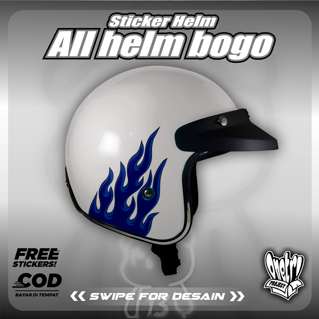 Jual STIKER HELM BOGO STRIPING UNIVERSAL FULL SET MOTIF API BISA CUSTOM ...