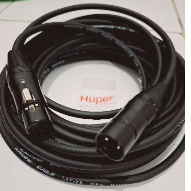 Jual kabel audio mixer MIC jek xlr canon male to jek canon female HUPER ...
