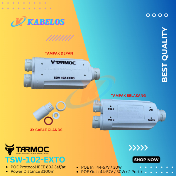 Jual Tarmoc TSW-102-EXTO | 1 ke 2 POE Repeater Extender CCTV , Wireless ...