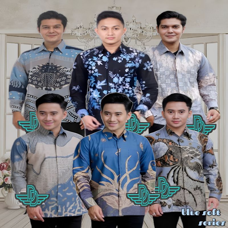 Jual PROMO KEMEJA BATIK PRIA LENGAN PANJANG WARNA BIRU MUDA SIZE M L XL ...