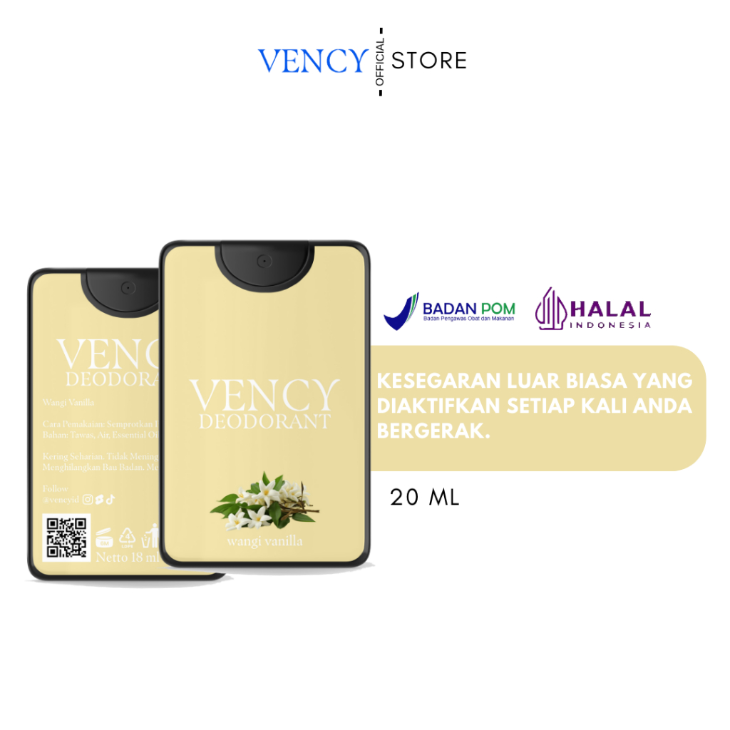 Jual Natural Deodorant Pocket Spray Tawas By Vency - Vanilla 20 ml ...
