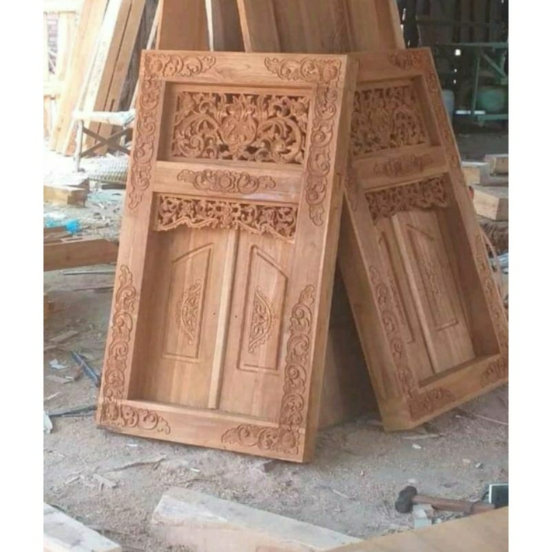Jual jendela gebyok minimalis modern kayu jati ukir Jepara | Shopee ...