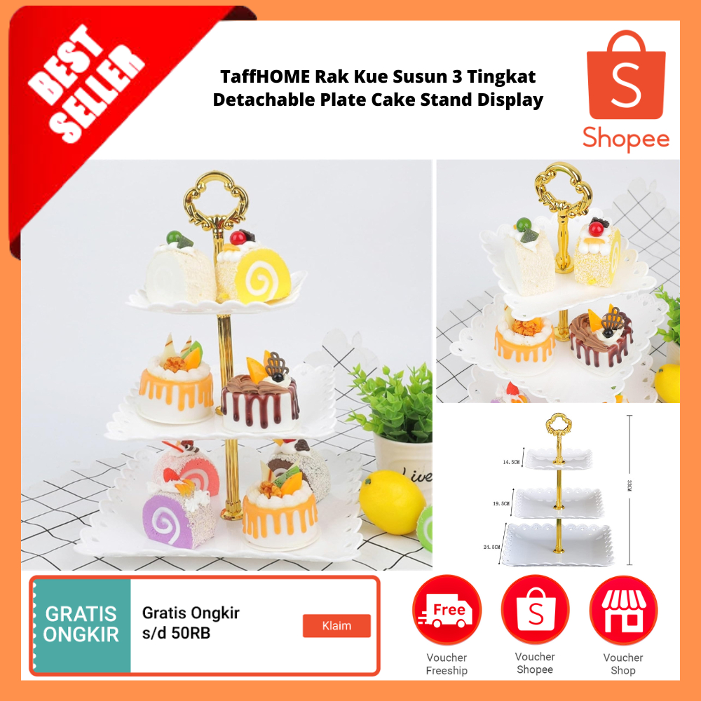Jual Rak Kue Susun 3 Tingkat Detachable Plate Cake Stand Display ...