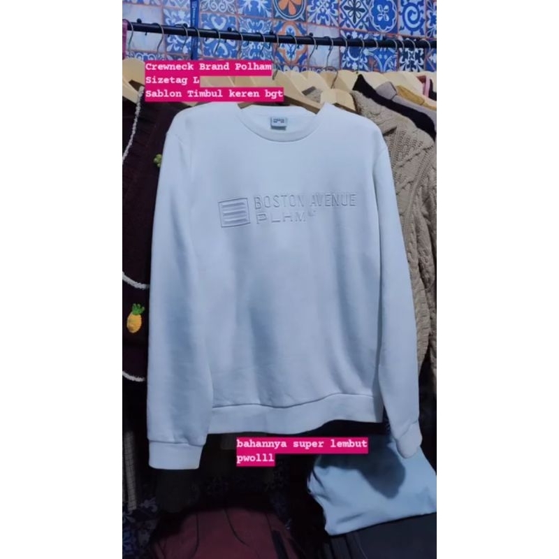 Jual Crewneck Brand POLHAM warna putih | Shopee Indonesia
