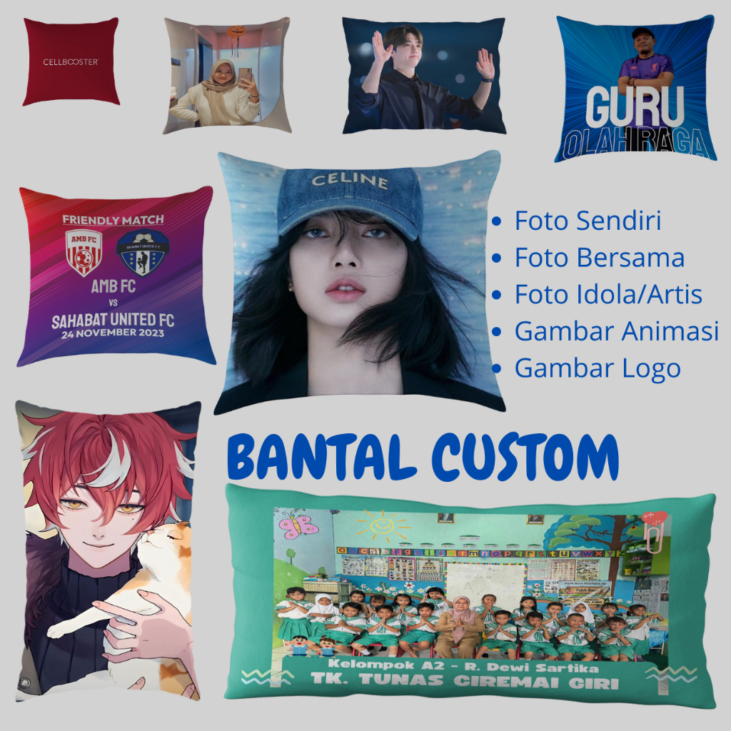 Jual Bantal Custom Foto 2 sisi FULL PRINTING 1 Bantal 1 Gambar Uk70x70 ...