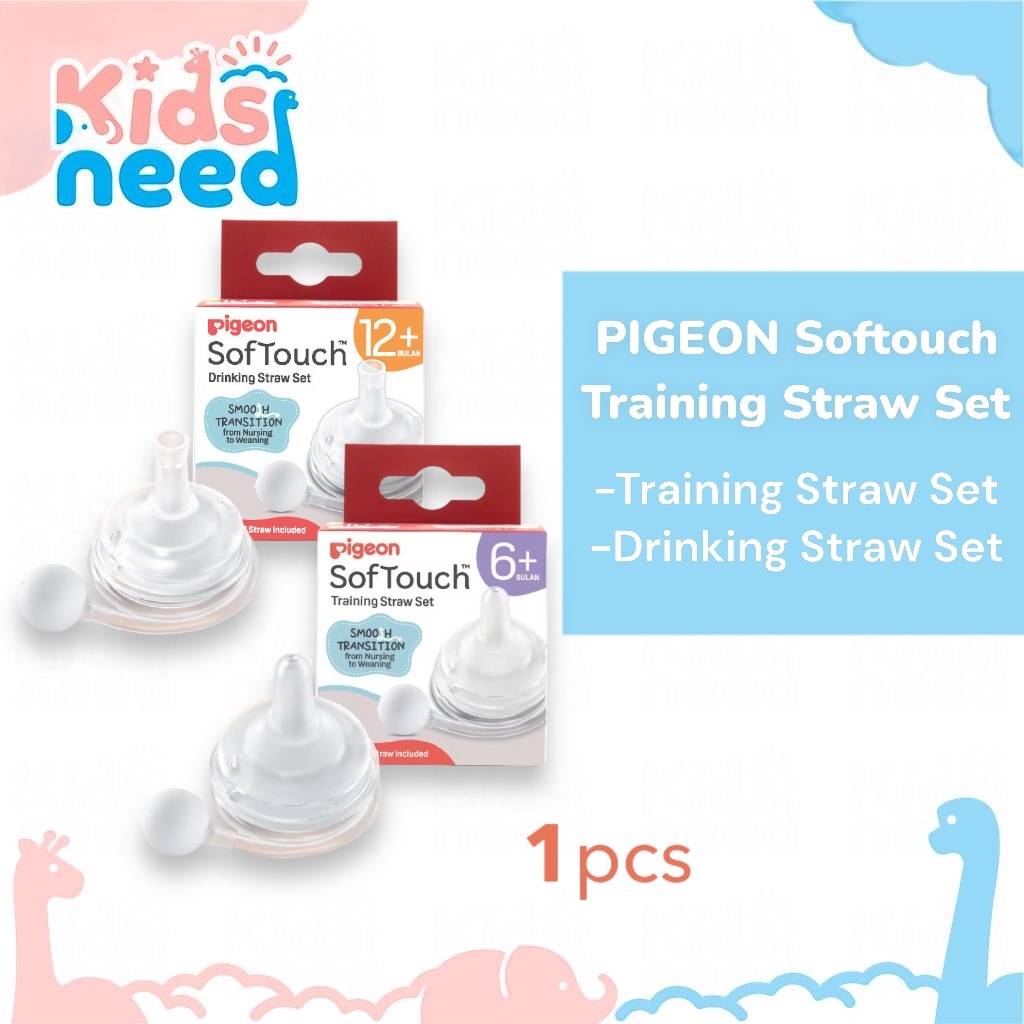 Jual Pigeon Softouch Training Straw Set/Drinking Straw Set /Sedotan Pigeon Wideneck | Shopee ...