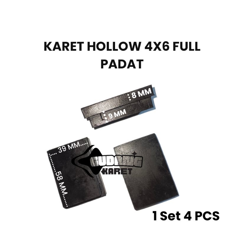 Jual [ 1 Set 4 pcs ] Karet Besi Hollow 4x6 Full Padat / Karet Holo ...