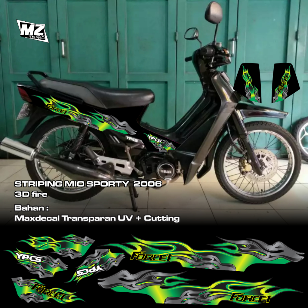Jual STRIPING / Decal / Stiker / Livery YAMAHA FORCE 1 3D Fire 001 ...