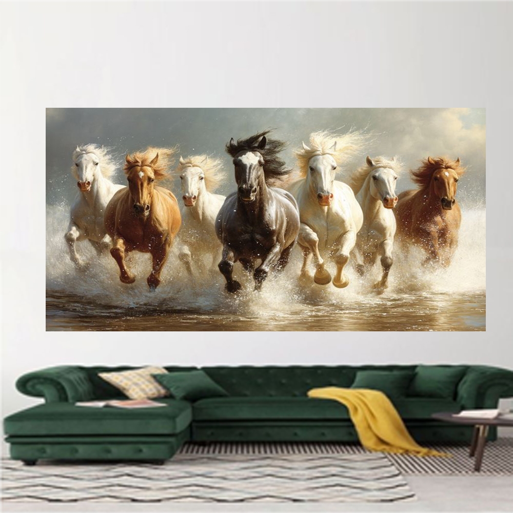 Jual LUKISAN CETAK KUDA COLOR WHITE AND BLACK SEVEN HOKI 89KY7H3SY ...